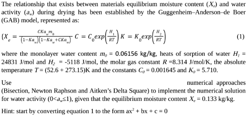 SOLVED: The relationship that exists between materials' equilibrium ...