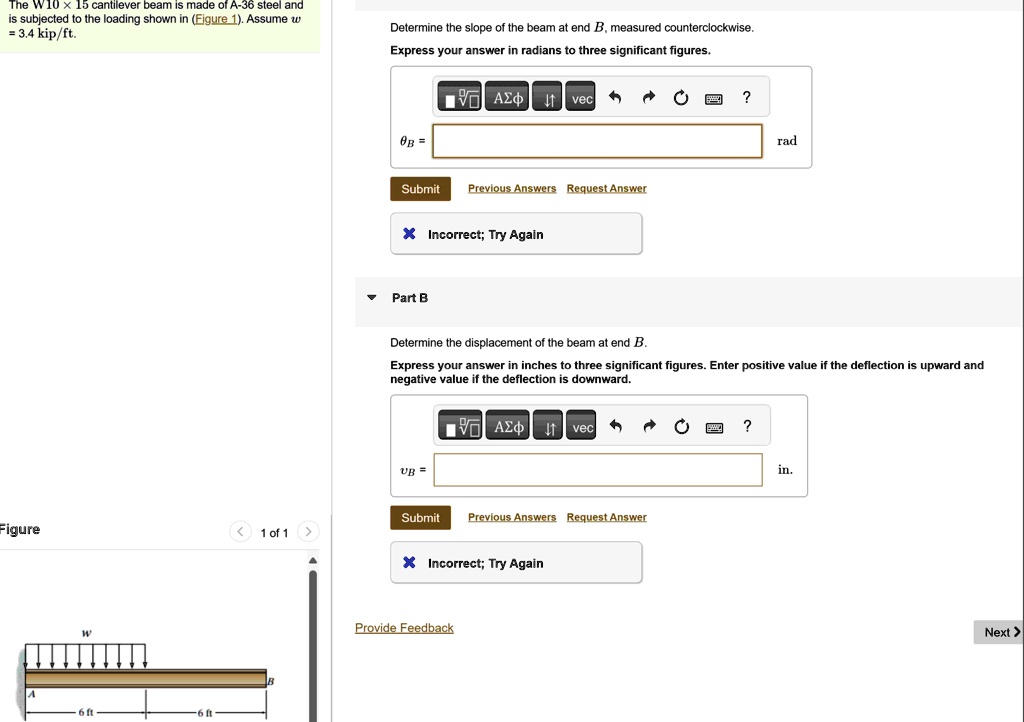 the w10 x 15 cantilever beam is made of a 36 steel and is subjected to ...