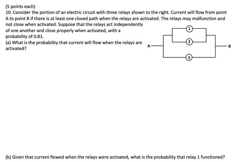 SOLVED: (5 points each) 10. Consider the portion of an electric circuit ...