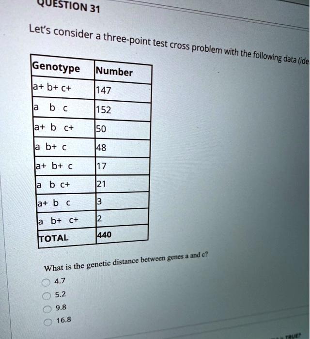 jquestion 31 lets consider a three point test cross problem with the ...
