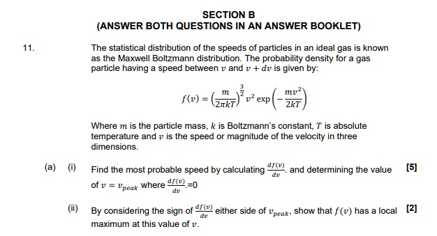 SOLVED: The statistical distribution of the speeds of particles in an ...