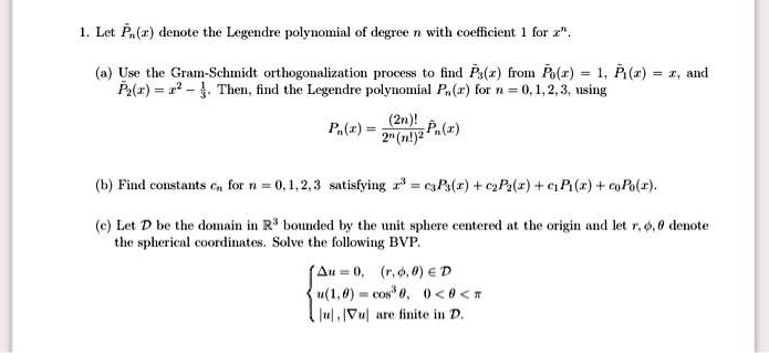 SOLVED: 1.Let Pdenote the Legendre polynomial of degree n with ...