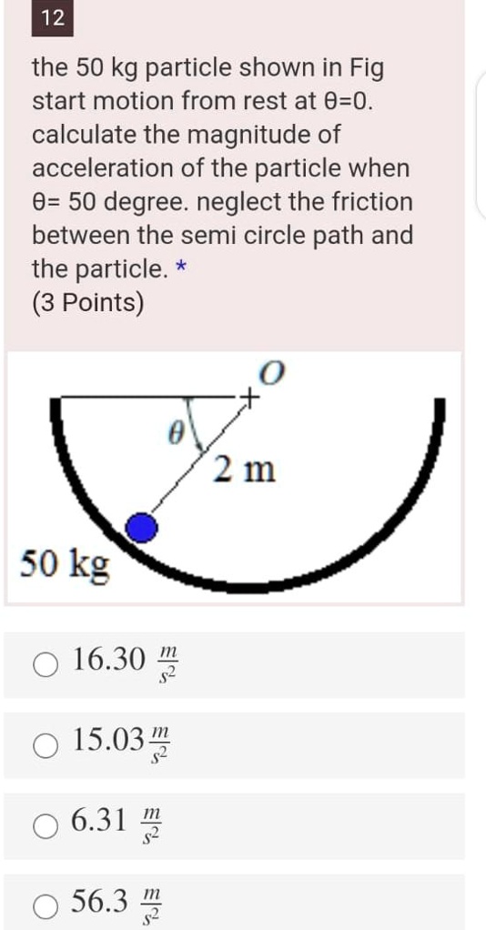 SOLVED: The 50 kg particle shown in Fig starts motion from rest at Î¸=0. Calculate the magnitude ...