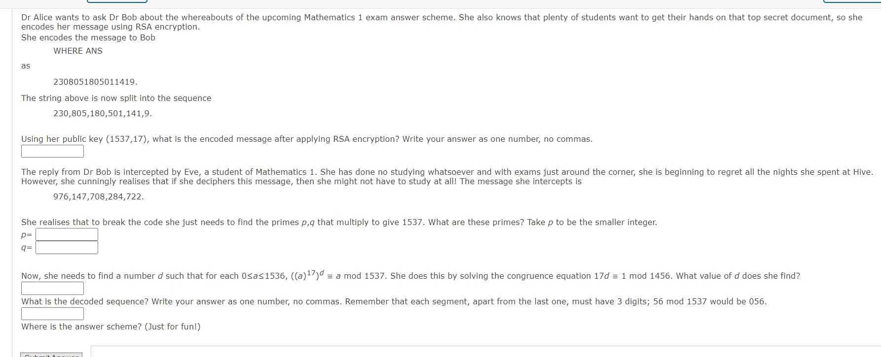 Solved Secret Codes And Rsa Encoding