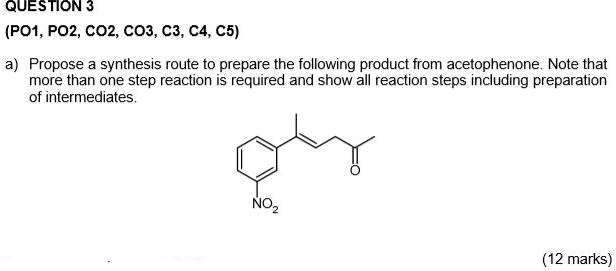 question 3 po1 po2 co2 co3c3c4cs propose a synthesis route to prepare ...