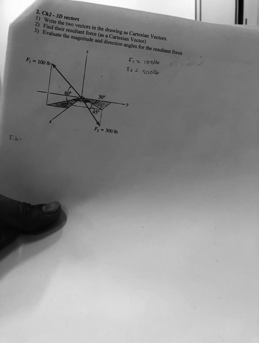 2. Ch2- 3D vectors 1) Write the two vectors in the drawing as Cartesian ...
