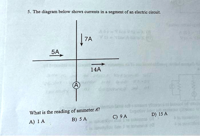 5. The diagram below shows currents in a segment of an electric circuit ...