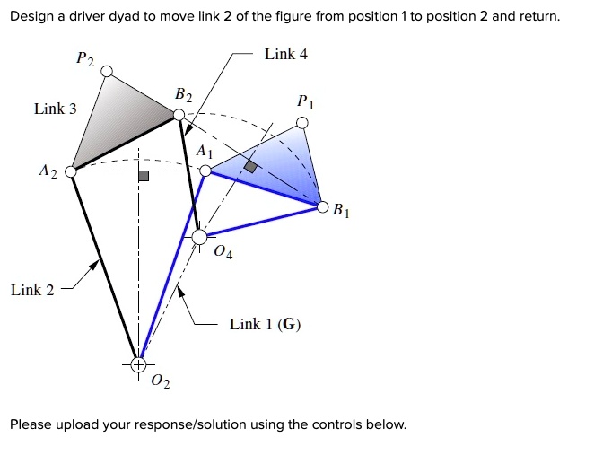 SOLVED: Design a driver dyad to move link 2 of the figure from position ...