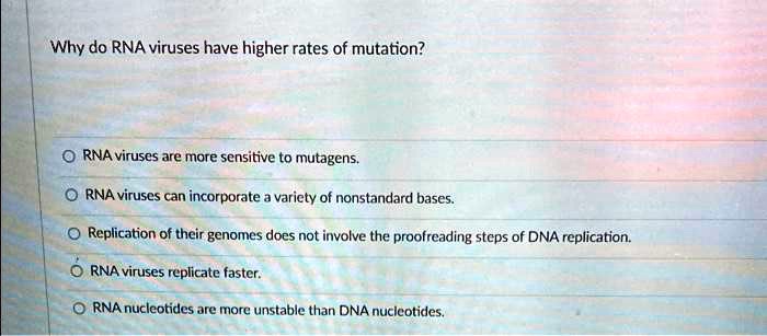Why do RNA viruses have higher rates of mutation? ? RNA viruses are ...