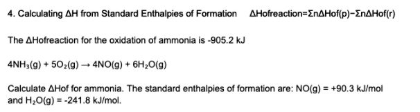 SOLVED:Calculating AH from Standard Enthalpies of Formation ...