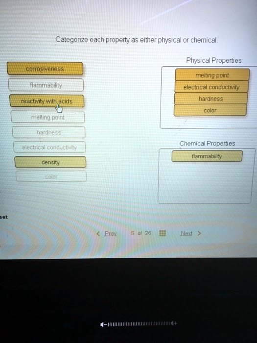 Chemical Properties Examples Flammability