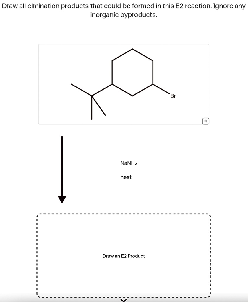 Draw all elmination products that could be formed in this E2 reaction ...