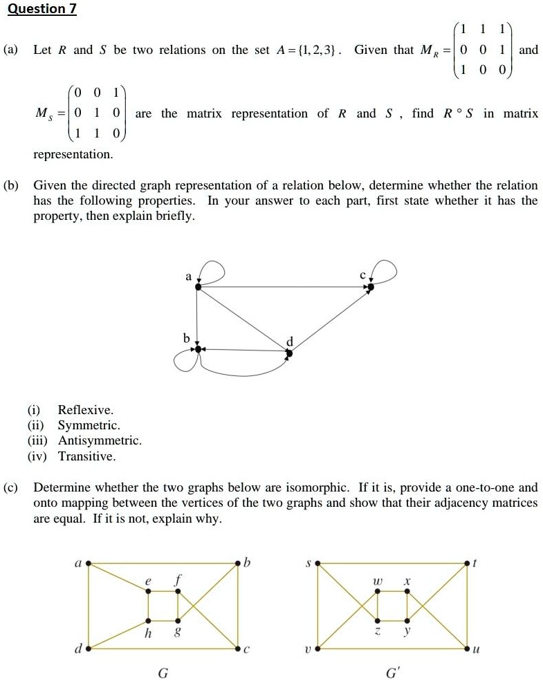 SOLVED:QuestionZ (a) Let R and S be twO relations on the set A={1.2,3 ...