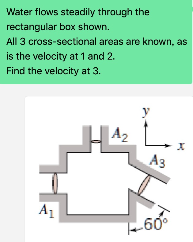 SOLVED: Water flows steadily through the rectangular box shown. All 3 ...