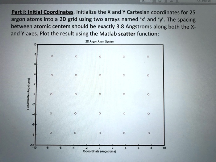 Part Linitial Coordinatesinitialize The X And Y Cartesian Coordinates For 25 Argon Atoms Into A