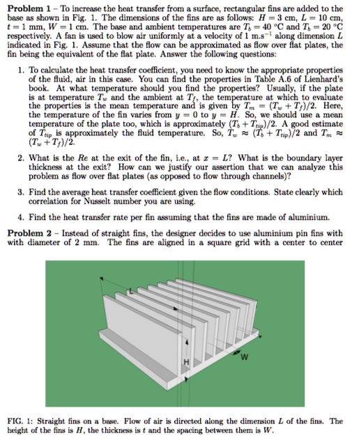 SOLVED: Problem 1. To increase the heat transfer from a surface ...