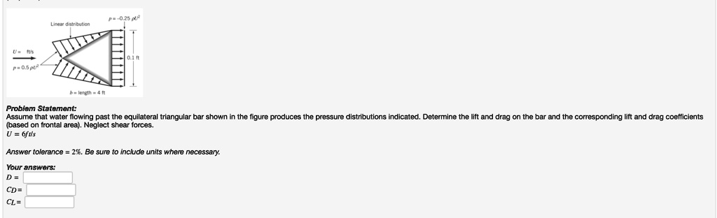 SOLVED: p = 0.25 /c Probfem Statement: Assume that water flowing past the equilateral triangular ...