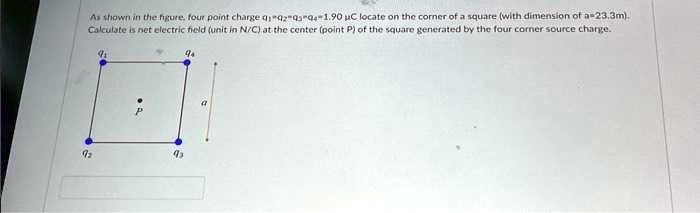 text help as shown in the figure four point charges each with a charge ...