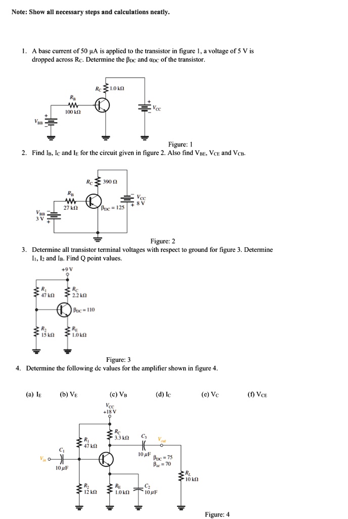 SOLVED: 1. A base current of 50 mA is applied to the transistor in Figure 1. A voltage of 5 V is ...
