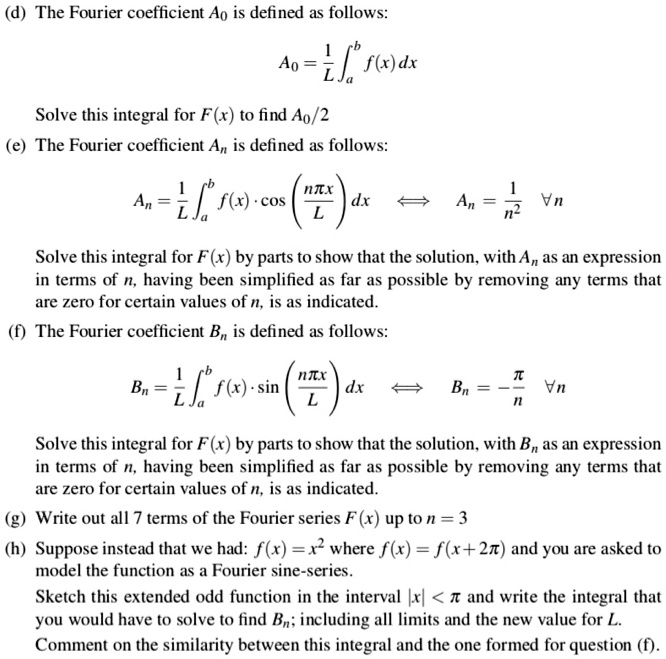 SOLVED:(d) The Fourier coefficient Ao is defined as follows: Ao = EI ...
