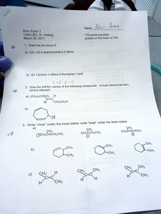 SOLVED: Draw the structure of: a) (cis, cis) 4-isopropylocta-2,5-diene b) (Z) 1-bromo-1-chloro-2 ...