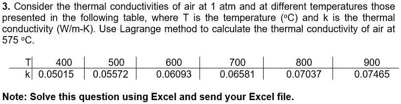SOLVED: Consider the thermal conductivities of air at 1 atm and at ...