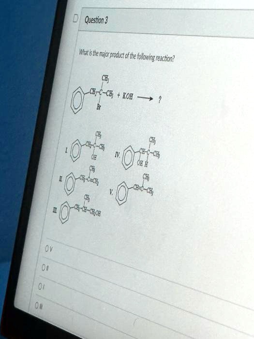 SOLVED: Question 3 What is the major product of the following reaction? CH3-CH2-C≡CH + KOH → ...