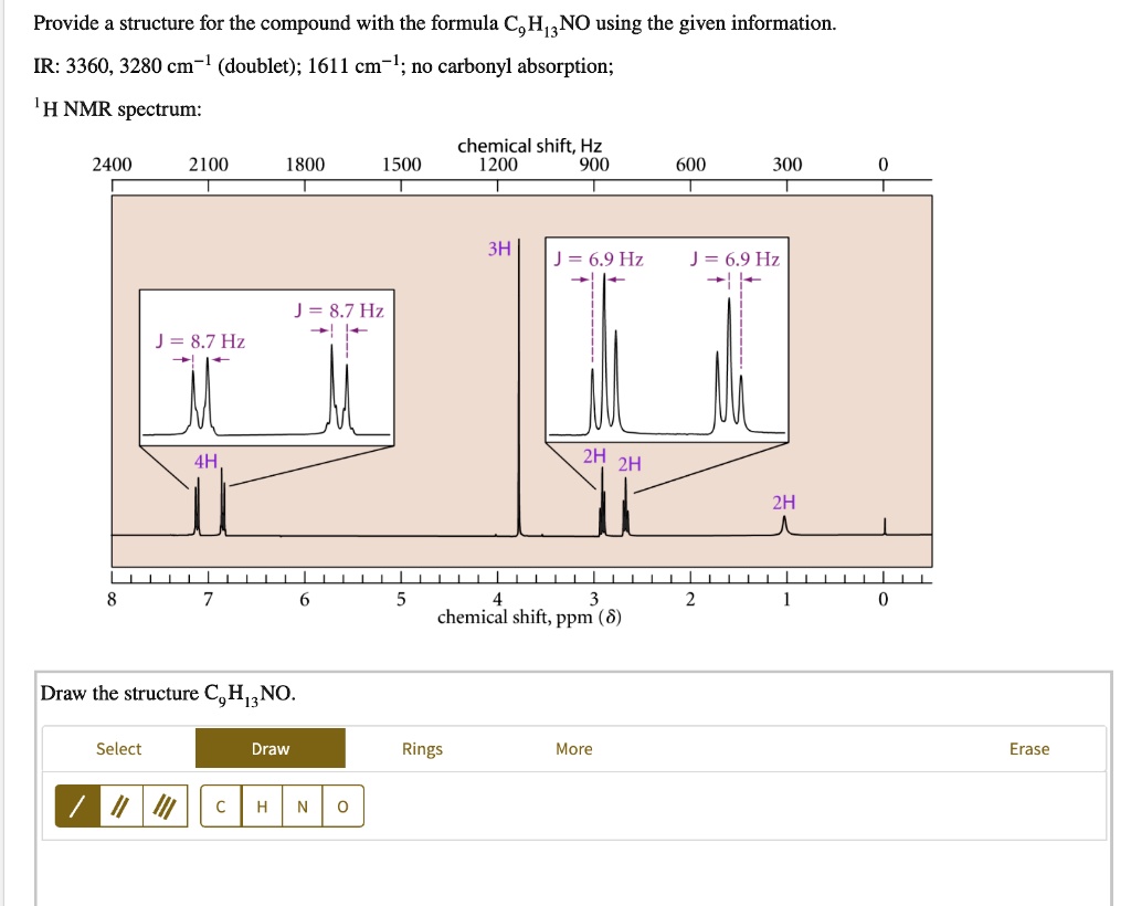 Provide a structure for the compound with the formula C9H13NO using the ...