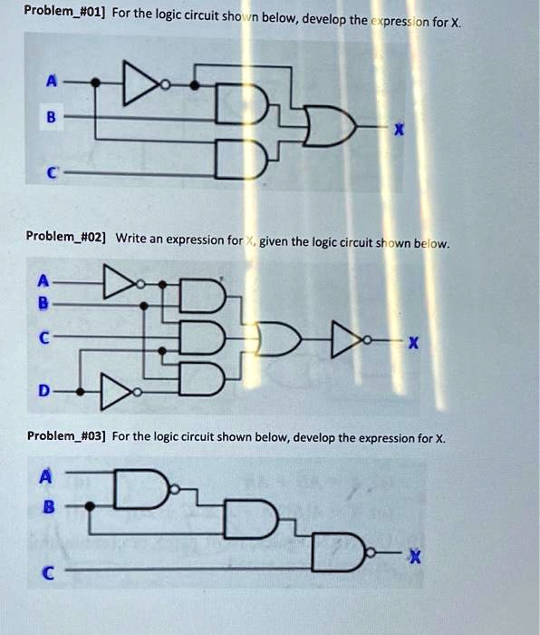 SOLVED: Problem#01] For the logic circuit shown below, develop the ...
