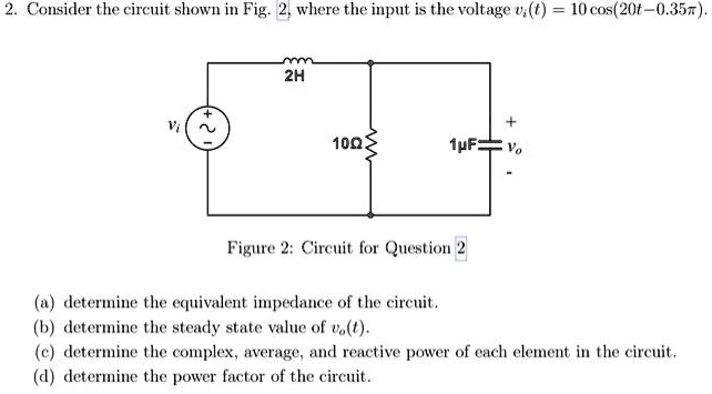 SOLVED: 2.Consider the circuit shown in Fig.2where the input is the ...