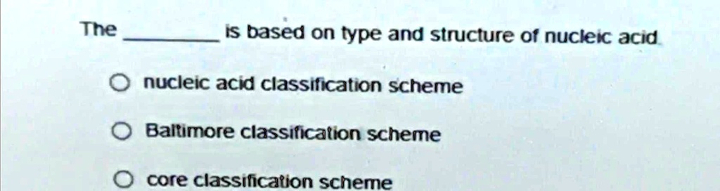 The is based on type and structure of nucleic acid nucleic acid ...