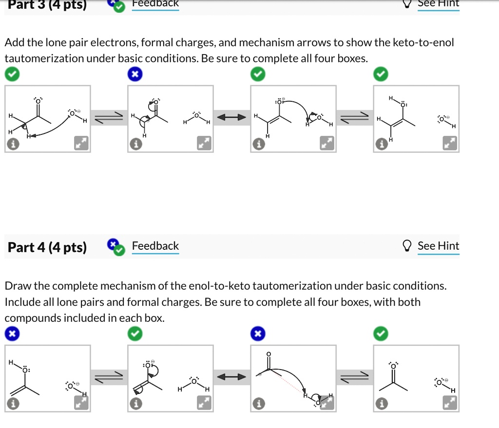 Part 3 (4 pts) Feedback See Hint Add the lone pair electrons, formal ...