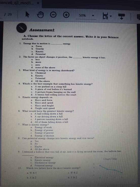 assessment a choone the letter of the correct anawer write it in your ...