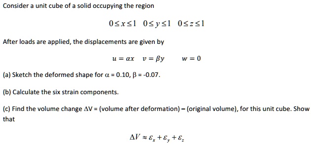 SOLVED: Consider a unit cube of a solid occupying the region 0