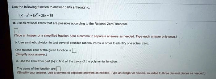 SOLVED: Use the foliowing function to answor parts (hrough I(x)ar ...