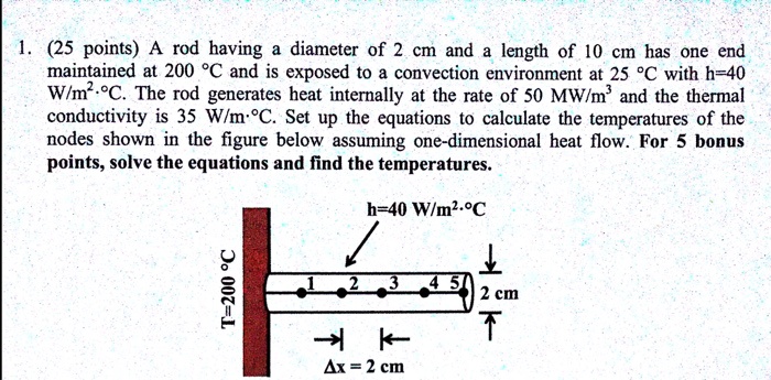 SOLVED: 1.25 points A rod having a diameter of 2 cm and a length of 10 ...