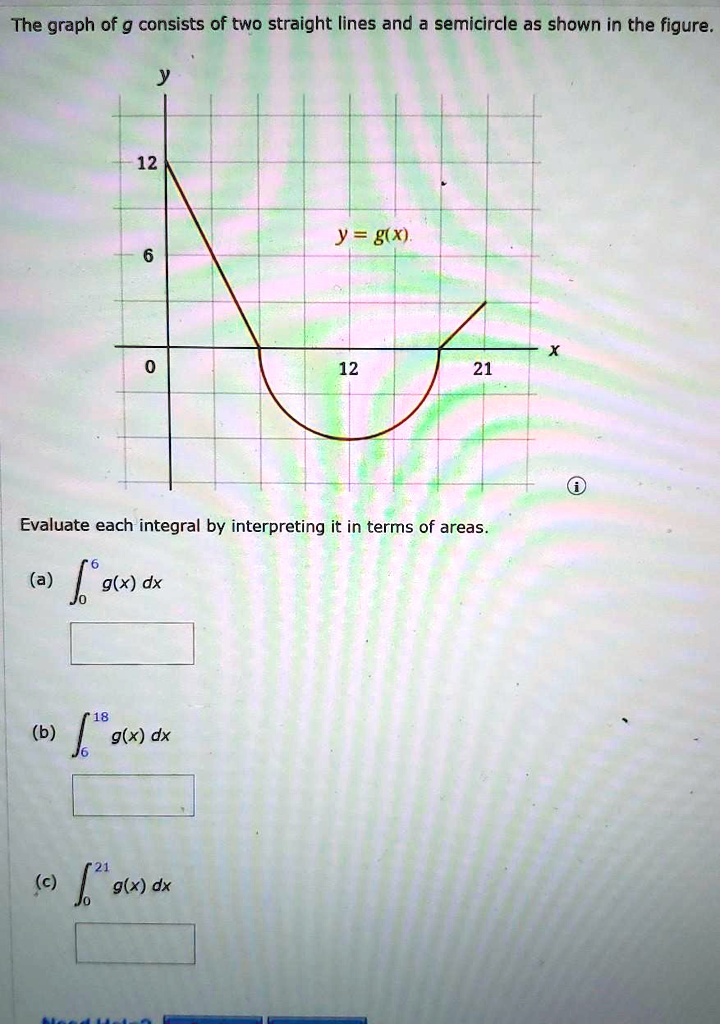 the graph of g consists of two straight lines and a semicircle as shown ...