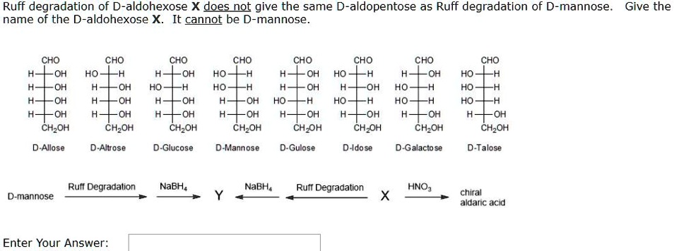 SOLVED:Ruff degradation of D-aldohexose X does not give the same D ...