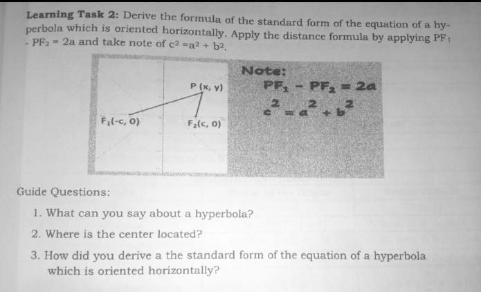Learning Task 2: Derive the formula of the standard form of the ...