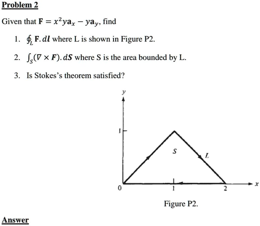 problem 2 given that fxyax yayfind 1fdl where l is shown in figure p2 2jv f ds where s is the ...