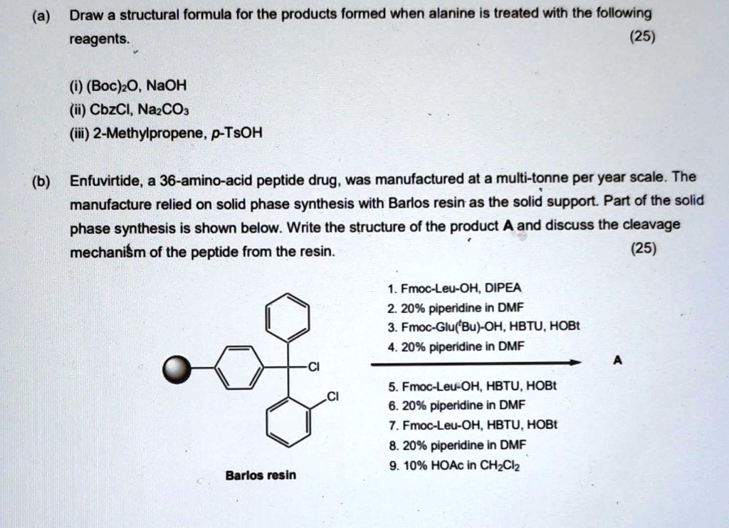 a draw a structural formula for the products formed when alanine is ...