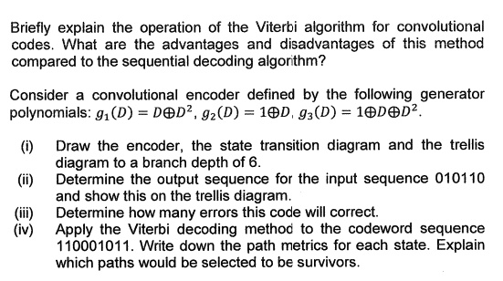 Solved Briefly Explain The Operation Of The Viterbi Algorithm For