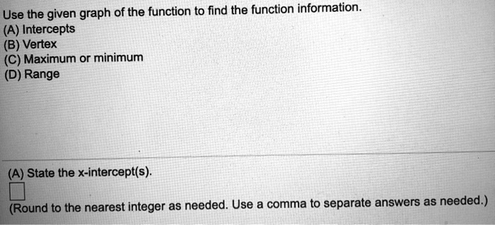SOLVED: Use the given graph of the function to find the function ...