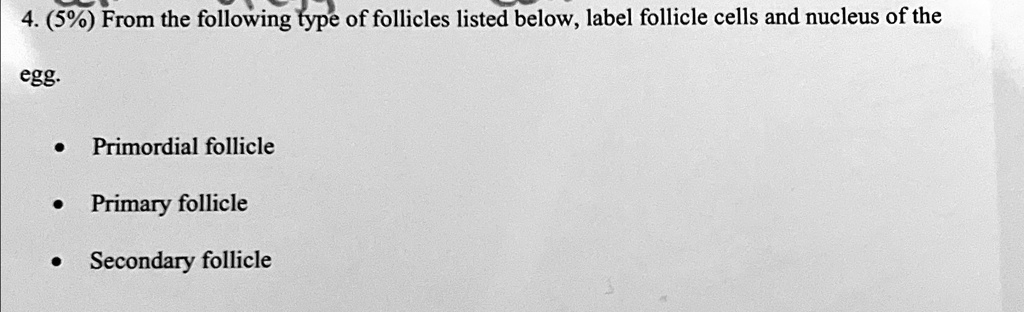 5 from the following type of follicles listed below label follicle ...