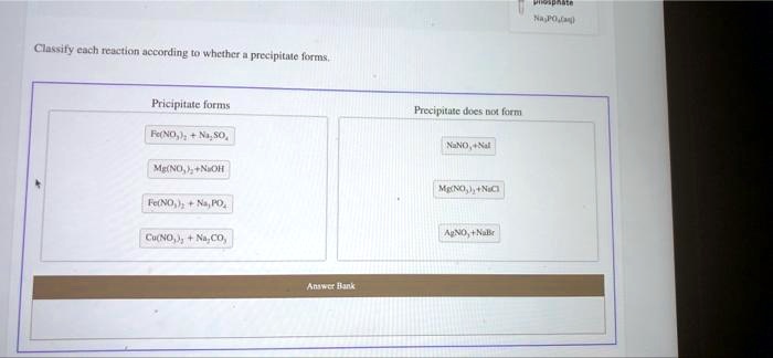 SOLVED: NaPO,(ap) Classify each reaction according to whether a ...