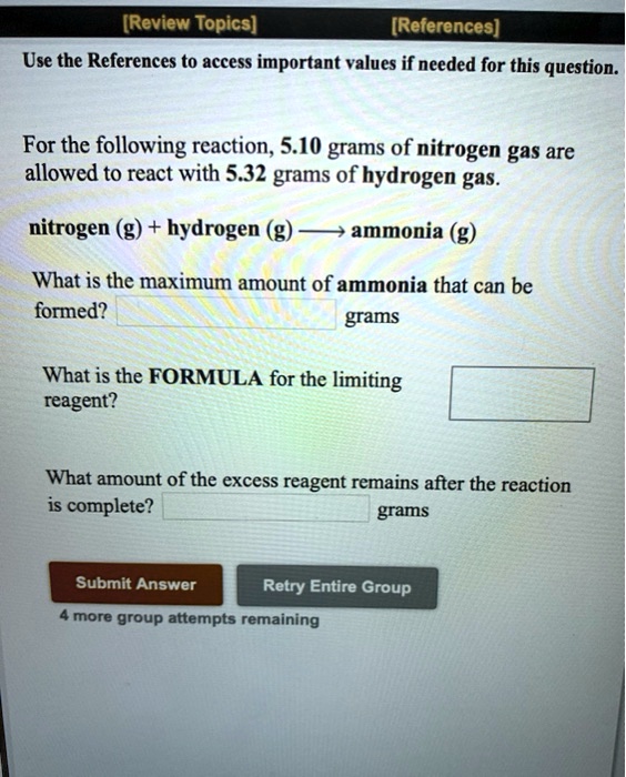 SOLVED:[Review Topics] [References] Use the References to access important values if needed for ...