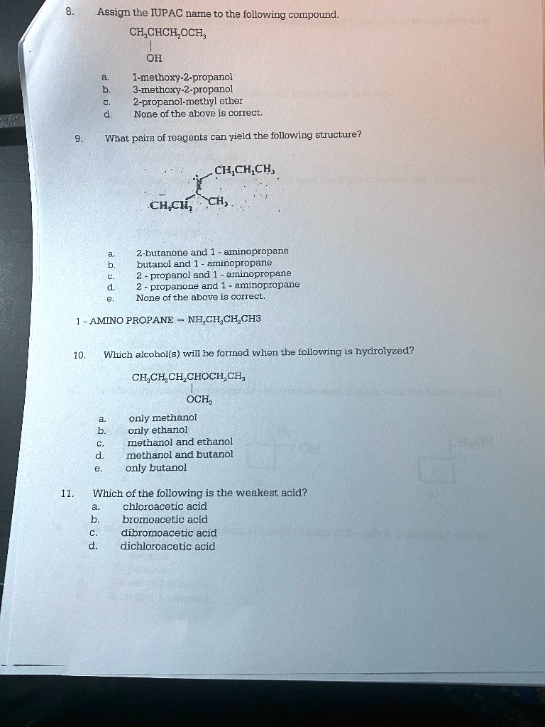 SOLVED: Assign the IUPAC name to the following compound: CH3CHCHOCH2OH ...