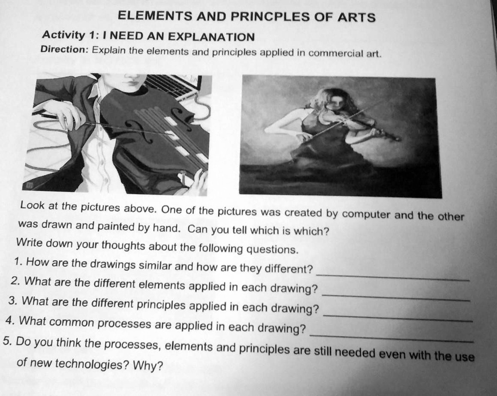 elements and princples of arts activity 1 i need an explanation ...