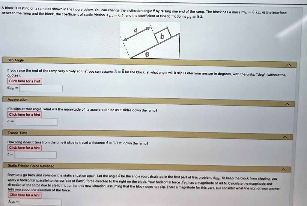 a block is resting on a ramp as shown in the figure below you can ...