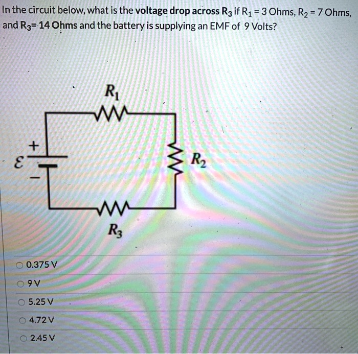 SOLVED: In the circuit below, what is the voltage drop across Ra if R1 = 3 Ohms, Rz = 7 Ohms ...
